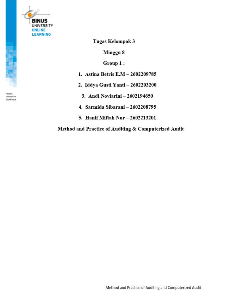 TK3 - Method Auditing - Group 1 | PDF