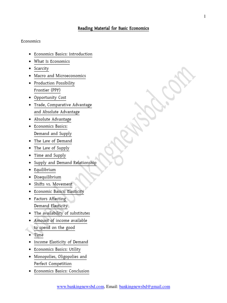 Economics Basics Introduction | PDF | Demand | Elasticity (Economics)