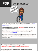 English Sba Oral Presentation | PDF | Language Arts & Discipline
