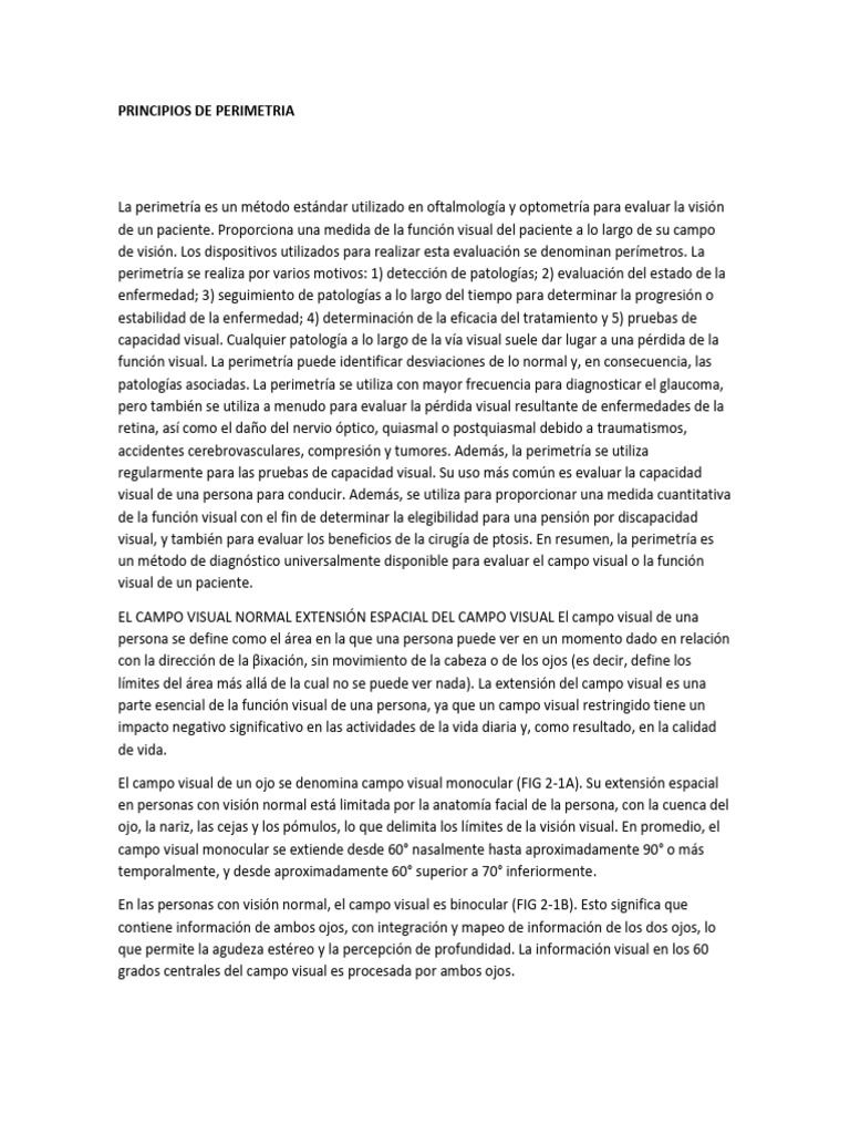 Principios de Perimetria | PDF | Decibel | Percepción visual