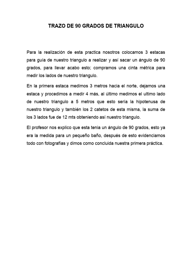 Trazo de 90 Grados de Triangulo | PDF
