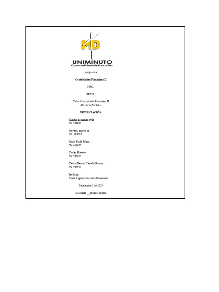 Formato Presentacion Trabajos Act 1 202315 Contab Fin Iitrabajo3 | PDF | normas internacionales ...