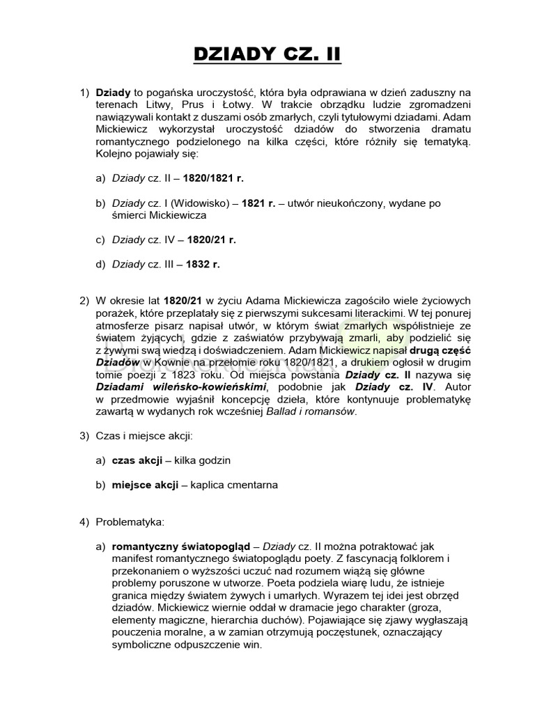 Dziady Cz. II | PDF