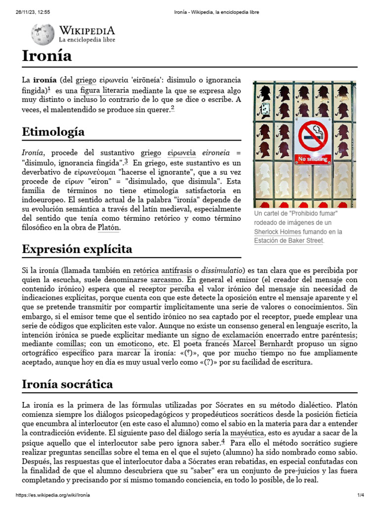 Ironía - Wikipedia, La Enciclopedia Libre | PDF | Ironía