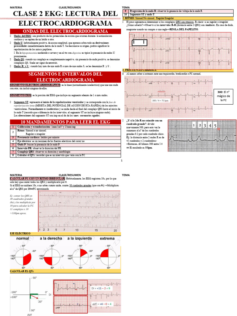 Lectura y Análisis del EKG | PDF | Electrocardiografia | Cardiología