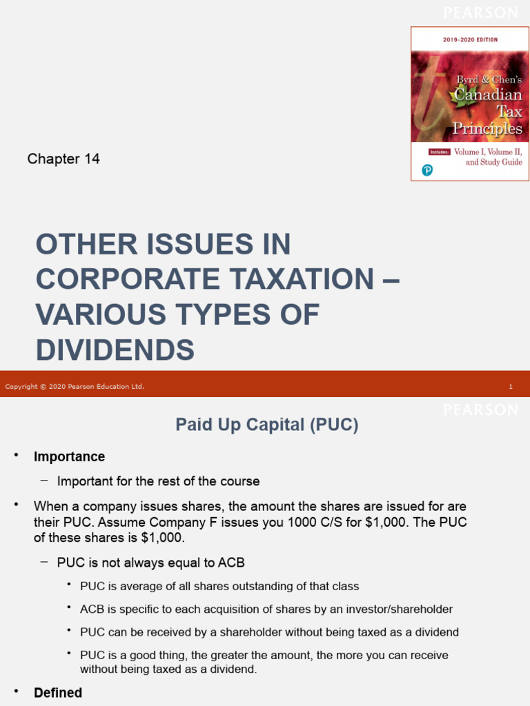 Power Point Slides Deemed Dividends - Chapter - 14 | PDF | Dividend ...