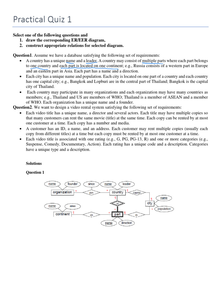 Practical Quiz 1 | PDF