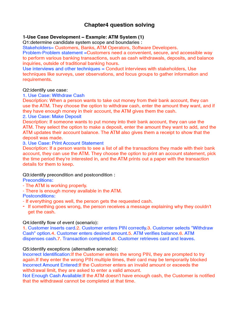 Ch4 Exercises Pdf Auction Automated Teller Machine
