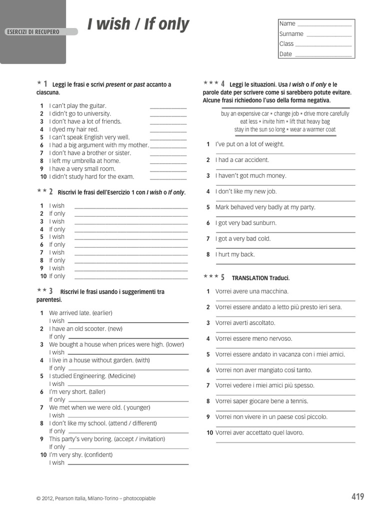 SSSG INGLESE I Wish If Only | PDF | Languages | Foreign Language Studies