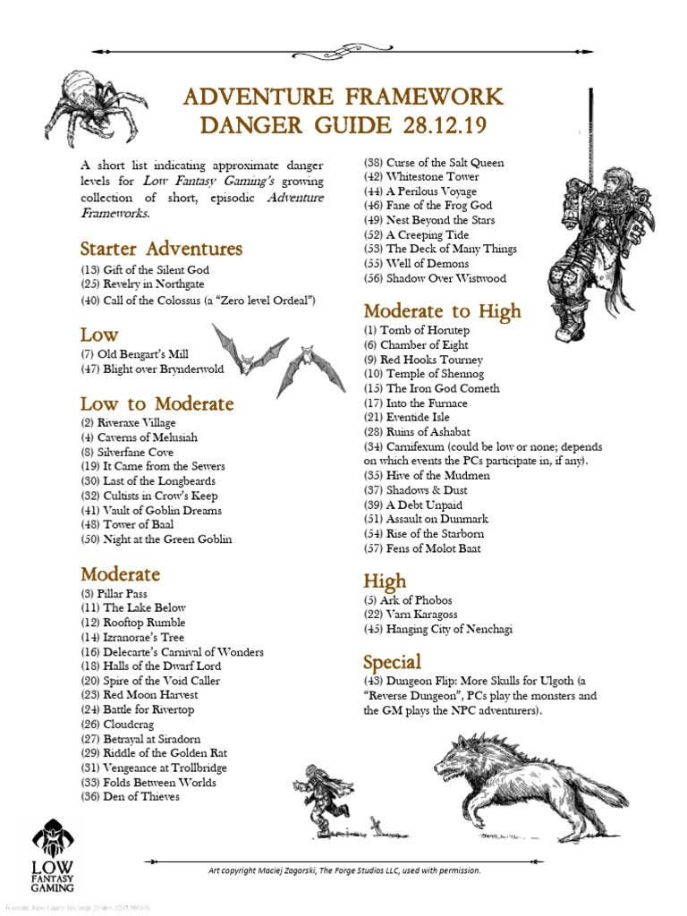 Adventure Framework 00 Danger Guide | PDF