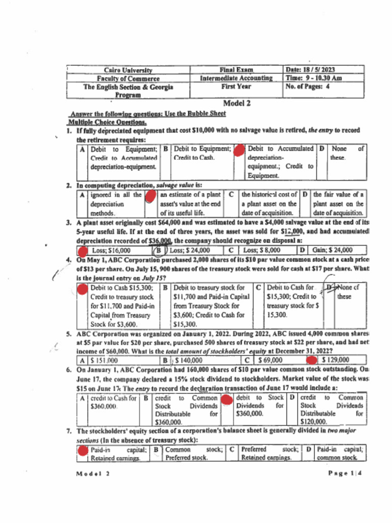 Intermediate Acc 2023 Answer - Mktabet Nour | PDF
