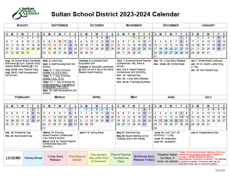 08.2023 FINAL 2023-2024 SSD Calendar | PDF | Observances | Holidays