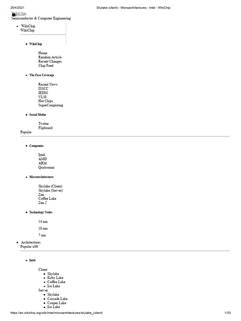 Skylake - Microarchitectures - Intel | PDF | Cpu Cache | Central ...
