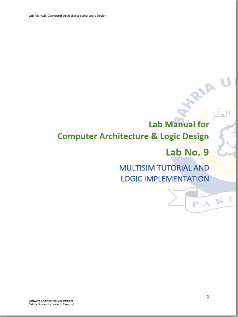Multisim Tutorial & Logic Design | PDF