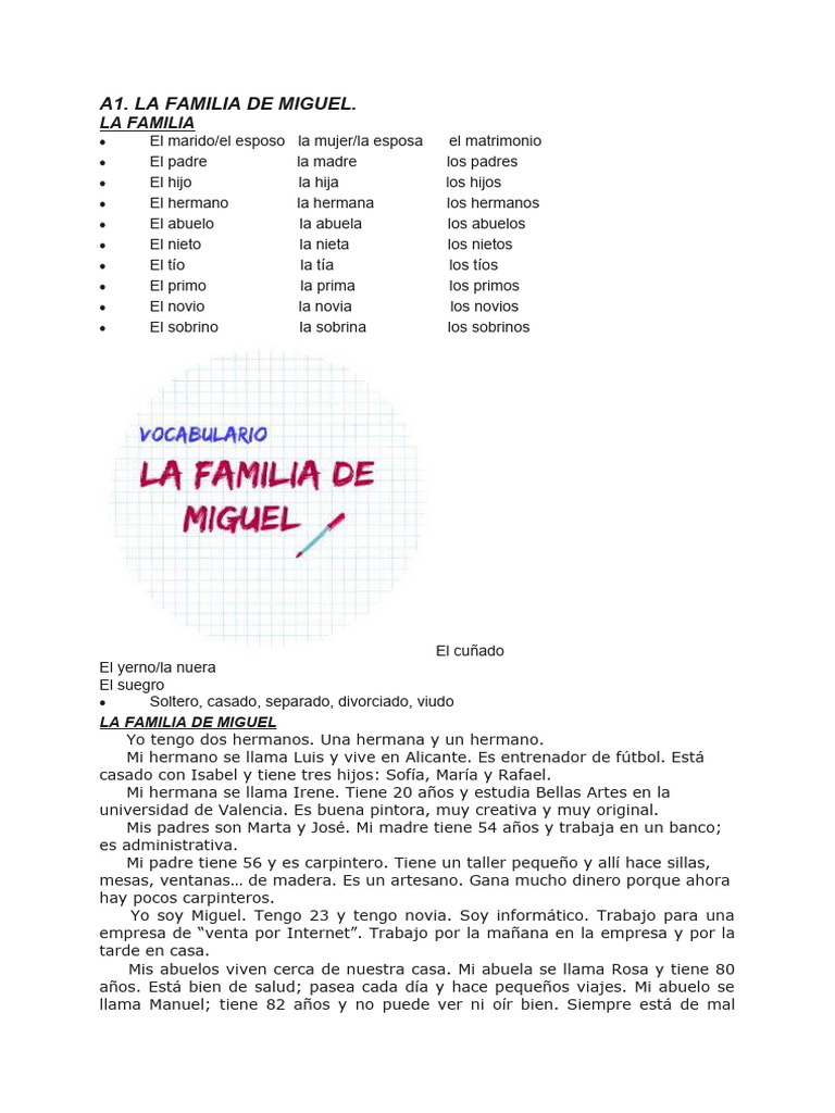A1 - La Familia de Miguel | PDF