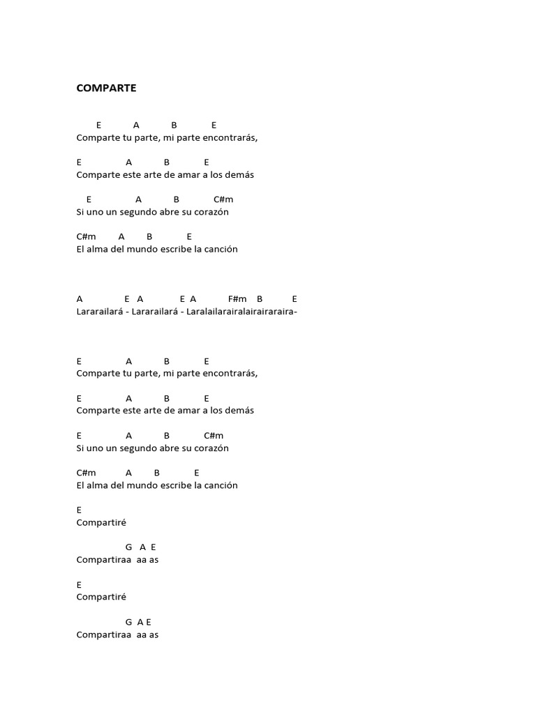 Letras y Acordes Somos Arco Iris | PDF | Poesía