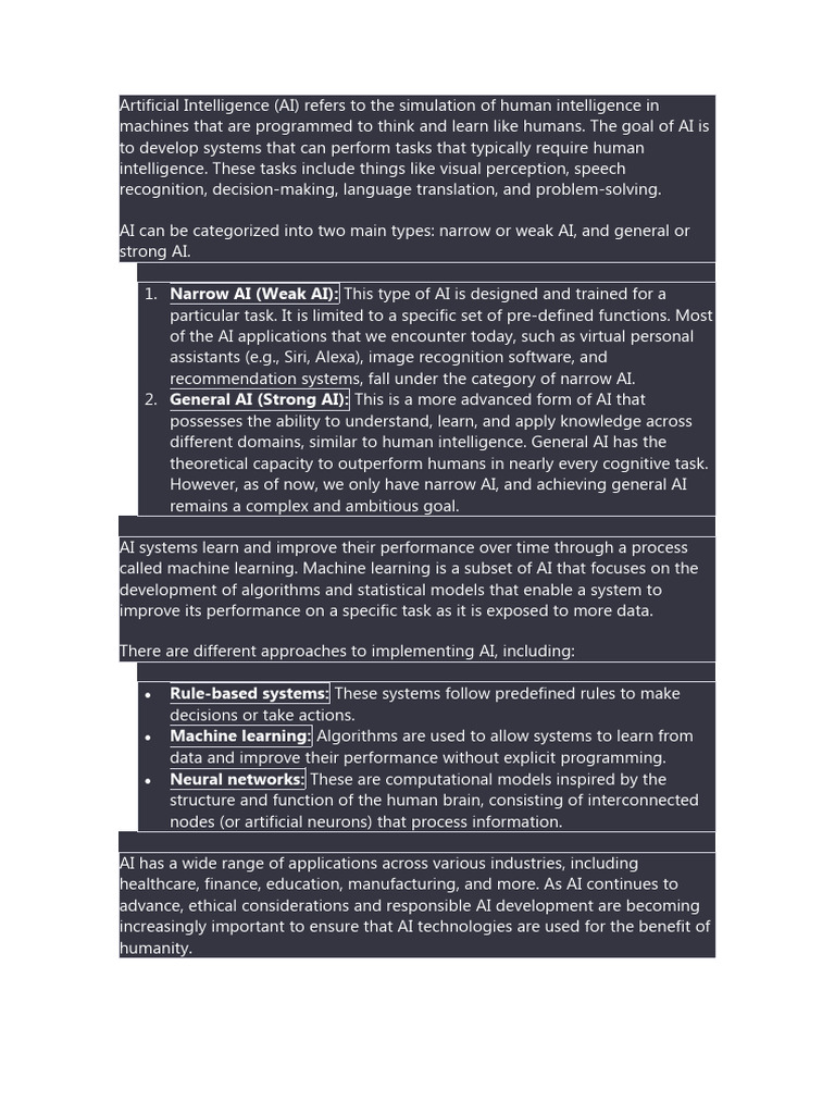Types of Artificial Intelligence Explained | PDF