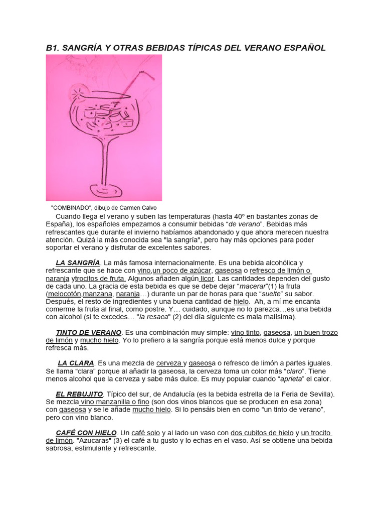B1-Sangria y Otras Bebidas | PDF | Bebida | Comida y bebida