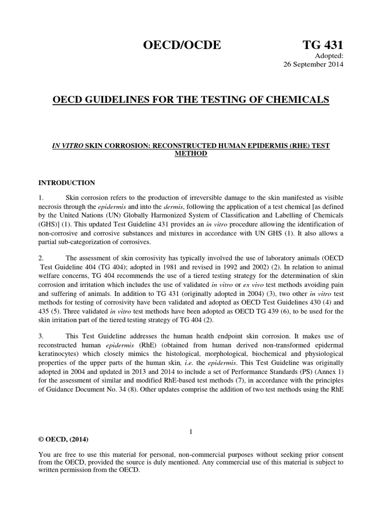 Método OECD TG 431 | PDF | Mixture | Chemistry