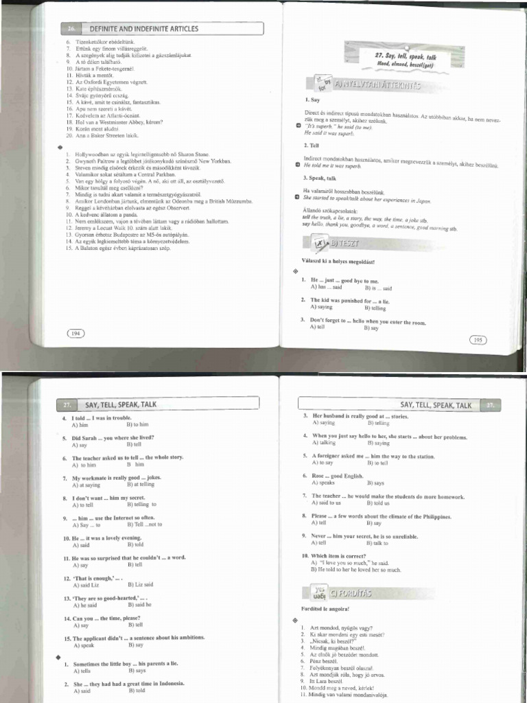 Say Tell Speak Talk Pdf