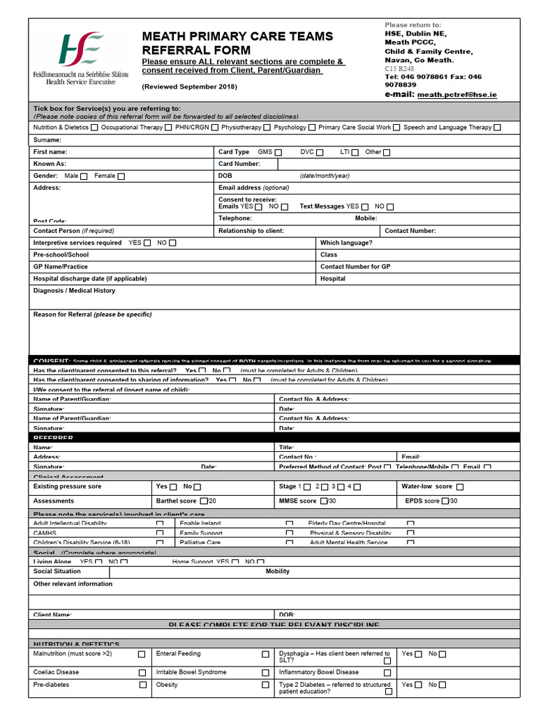 Referral Form Navan | PDF | Obesity | Malnutrition