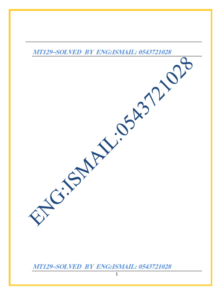 Math Solutions for MT129 Students | PDF | Function (Mathematics) | Mathematical Analysis
