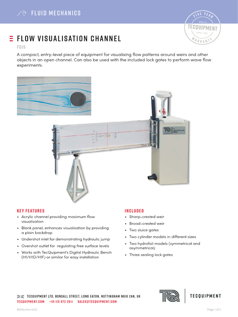 FC15 Flow Visualisation Datasheet | PDF | Chemical Engineering | Civil Engineering