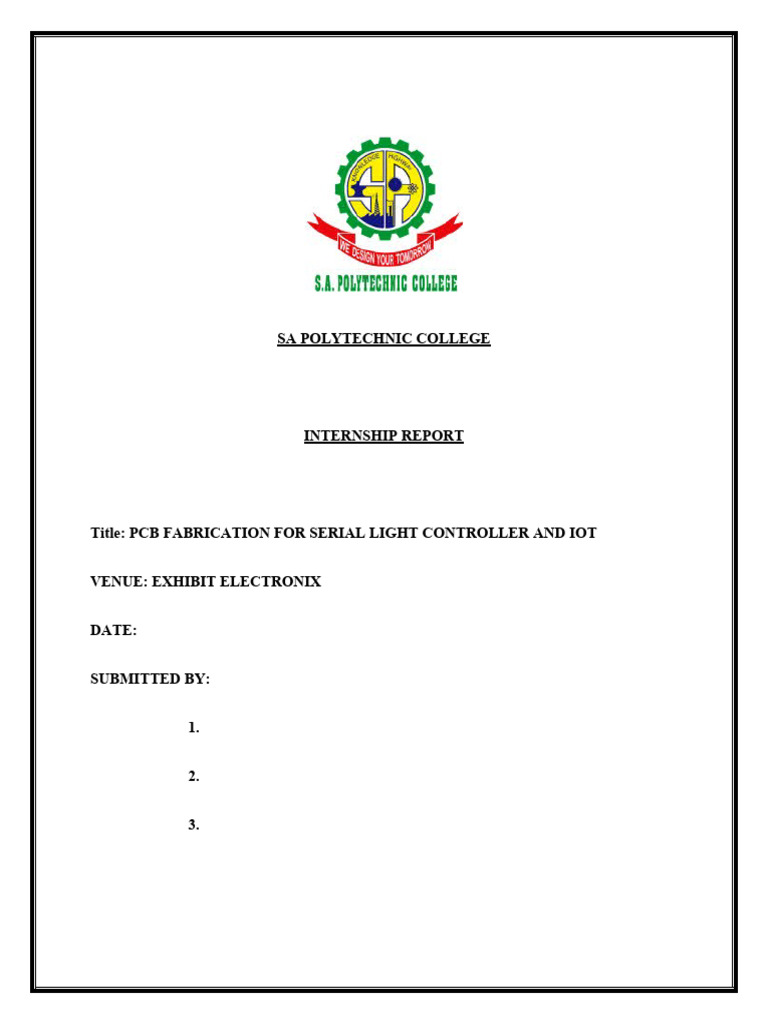Pir Intruder Alarm Internship Report Sa Polytechnic College | PDF | Printed Circuit Board ...