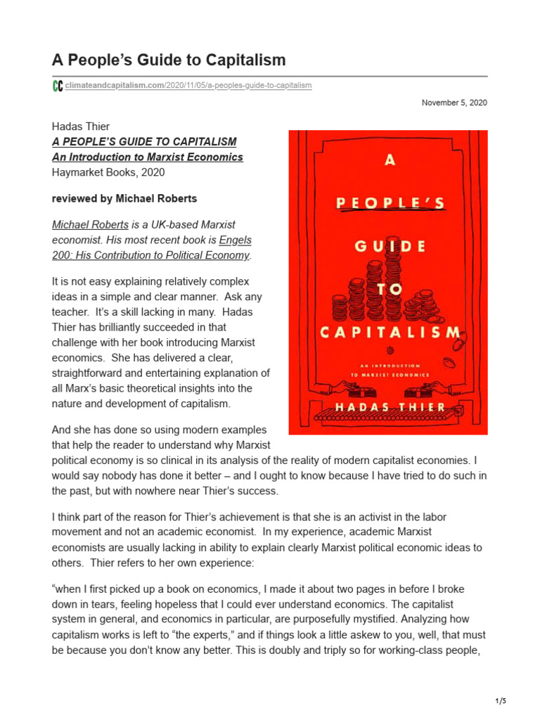 A People's Guide to Capitalism Overview | PDF | Value (Economics ...