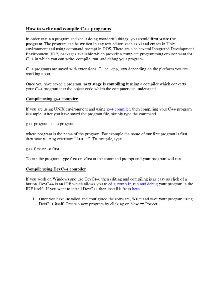 How To Write and Compile C | PDF | C++ | Subroutine