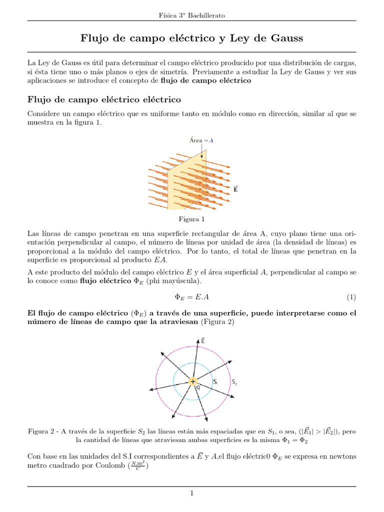 04 Ley de Gauss | PDF | Campo eléctrico | Física