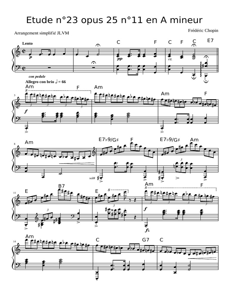 Etude Chopin Op 25 n11 + Shubert Impromptu n3 | PDF