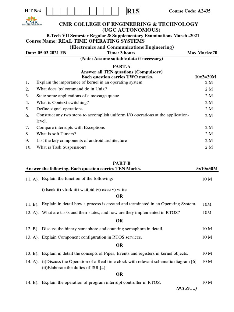RTOS1 | PDF | Operating System | Information Technology