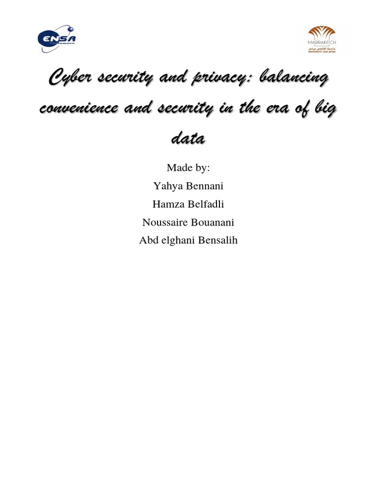 Cyber Security and Privacy: Balancing Convenience and Security in The ...