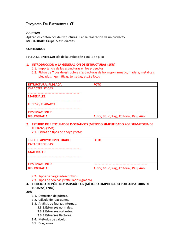 Proyecto de Estructuras Ii | PDF