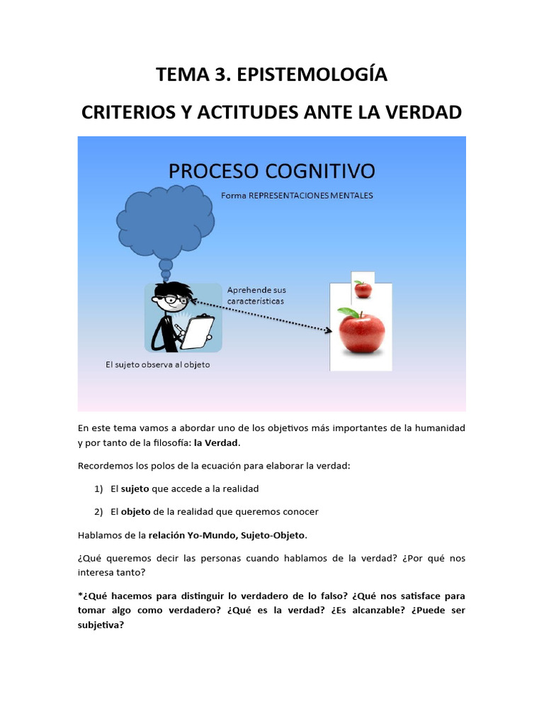 Epistemología: Criterios de Verdad | PDF | Verdad | Conocimiento