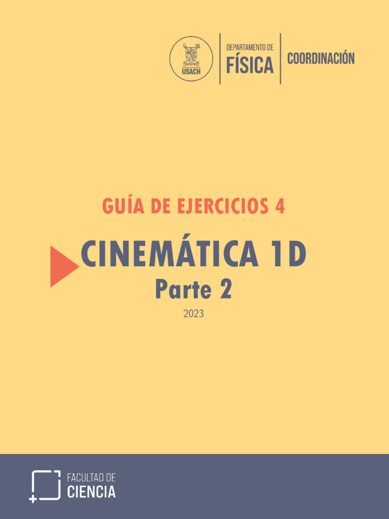 Guía de Ejercicios de Cinemática 1D | PDF | Aceleración | Velocidad