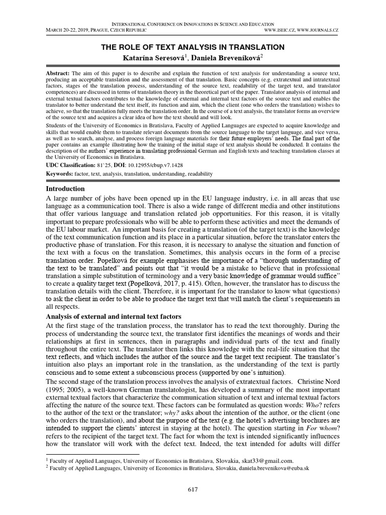 Text Analysis in Translation Theory | PDF | Translations | Communication
