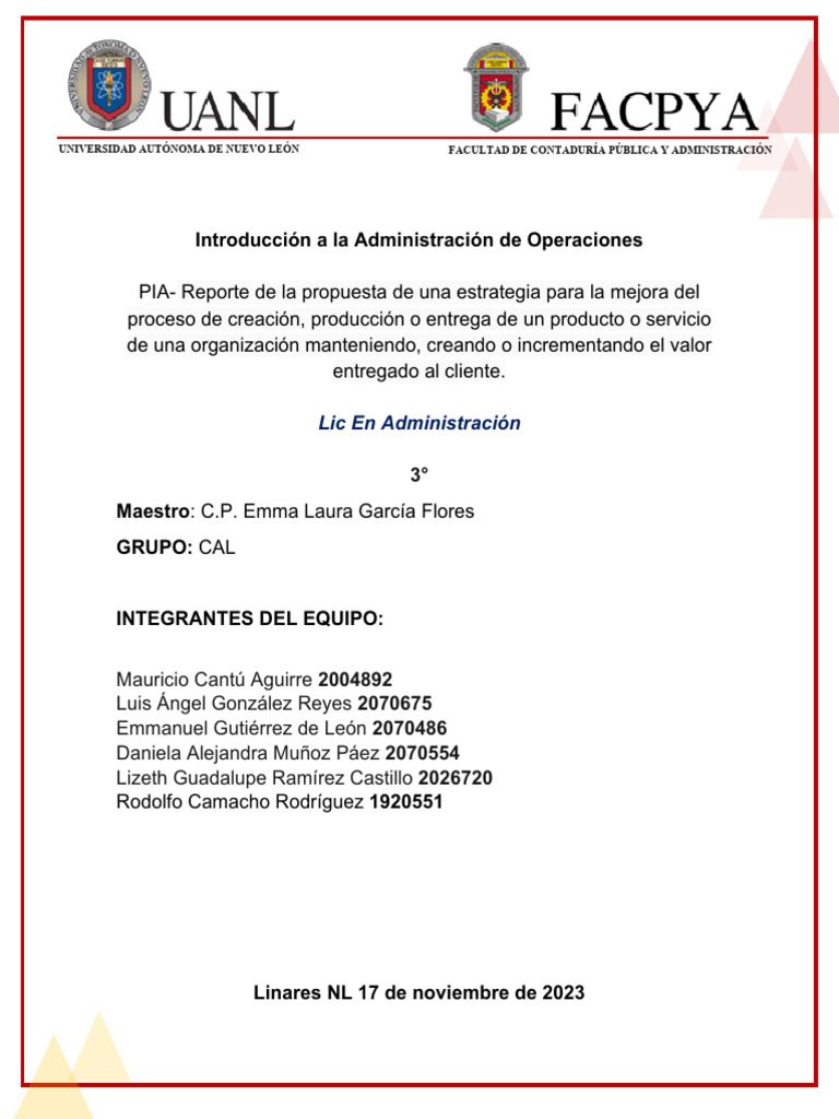 Pia Equipo Blanco Iao.. | PDF | Business | Calidad (comercial)