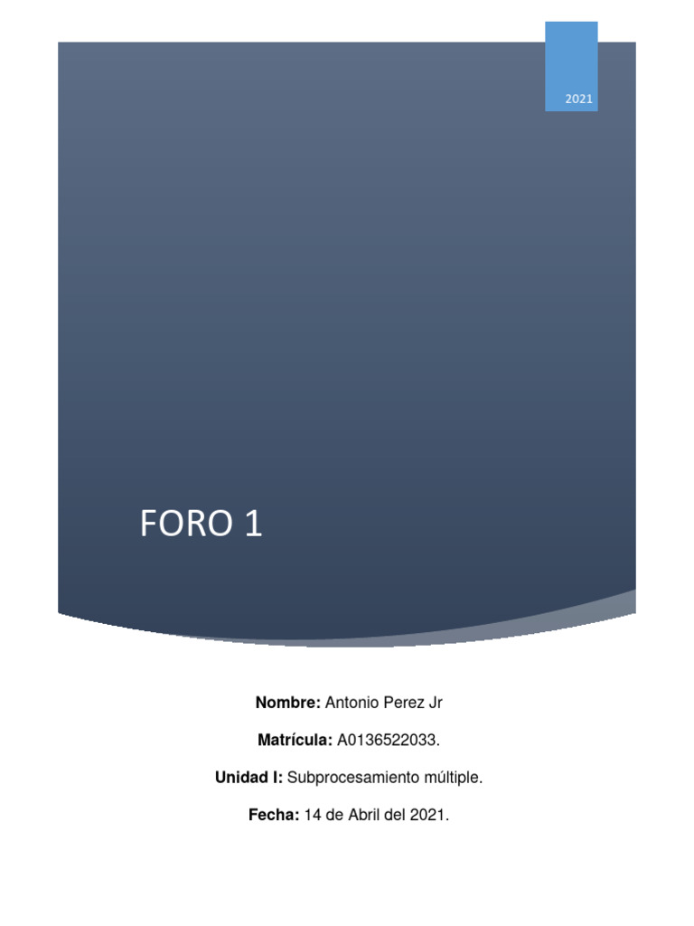 Foro 1 - Antonio | Descargar gratis PDF | Hilo (Computación) | Java (lenguaje de programación)