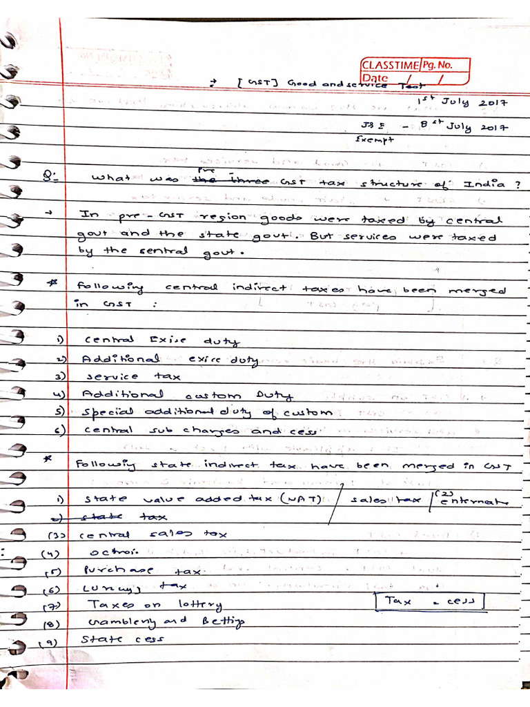 GST Lecture 1 Notes | PDF