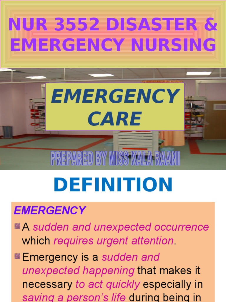 Emergency Nursing: Definitions & Roles | PDF | Emergency Department ...