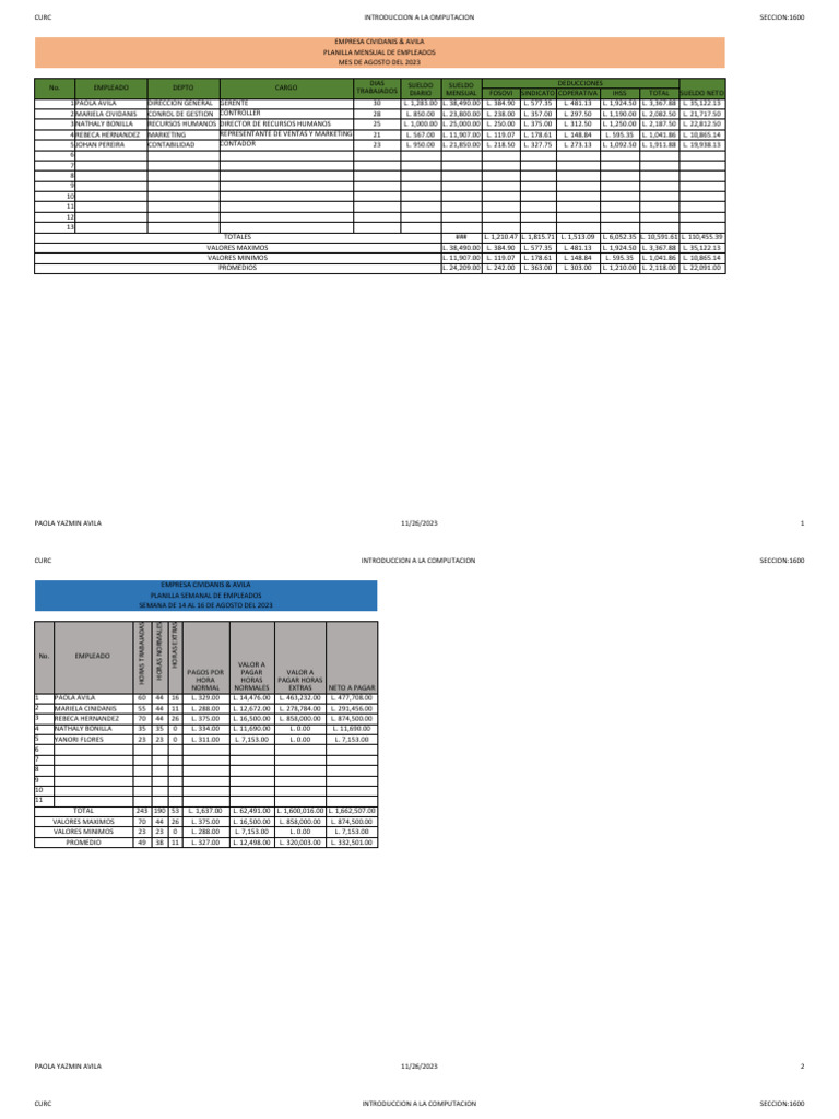Office Excel - Ejercicio 1 | PDF | Business | Economias