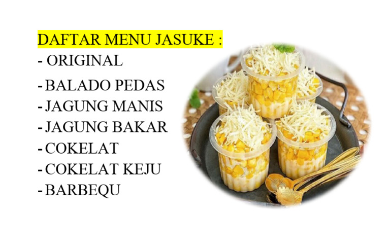 Daftar Menu Jasuke | PDF