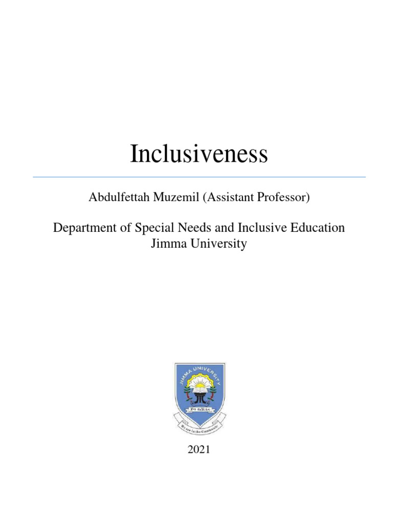 Inclusiveness Short Note | PDF | Inclusion (Education) | Special Education