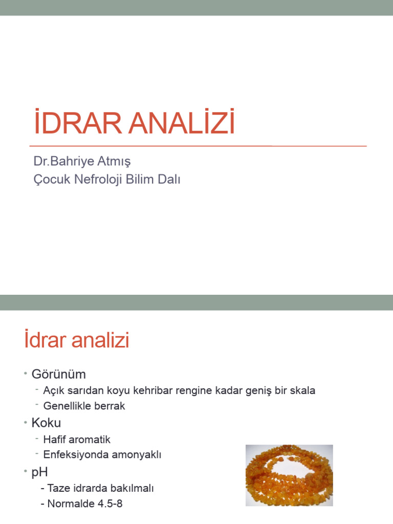 Idrar Analizi Ve Görüntüleme Yöntemleri | PDF