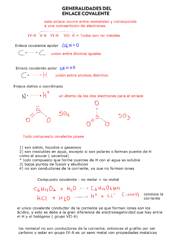 Clase Enlace Covalente Nomenclatura y Estructura de Lewis | PDF