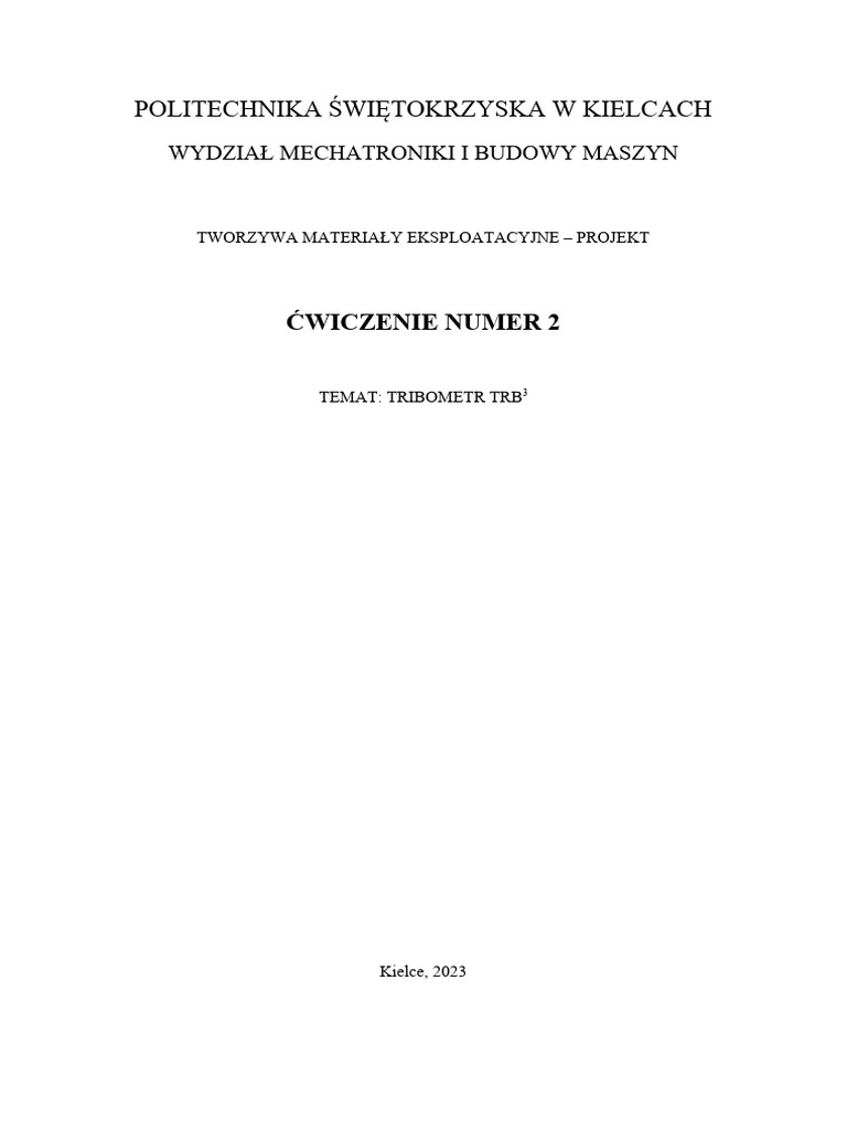 Instrukcja 2 Tribometr - ME | PDF