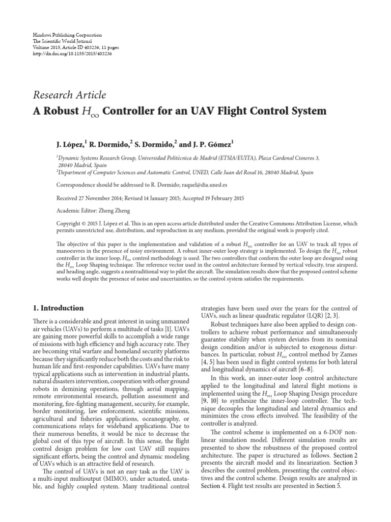 A Robust H (Infinity) Controlle | PDF | Control Theory | Mechanics