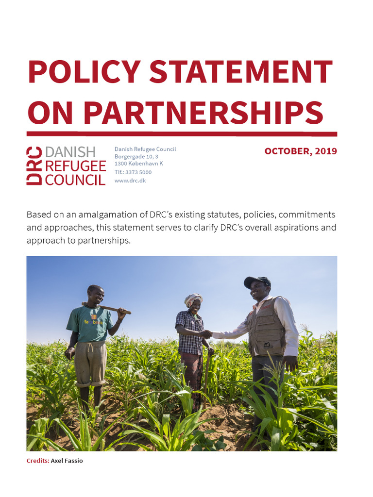 DRC Policy Statement On Partnerships 2019 1 | PDF | Non Governmental ...